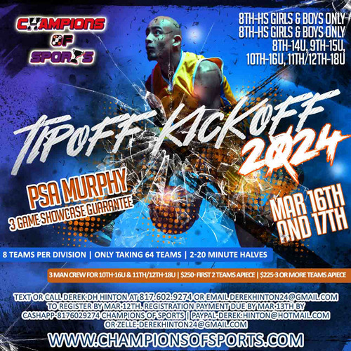 Champions of Sports (PRESENTS) The Tip-Off Kick-Off 2024 - Schedule ...